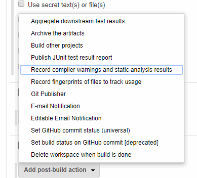 Configuration of the Warnings Next Generation plugin for integration with PVS-Studio