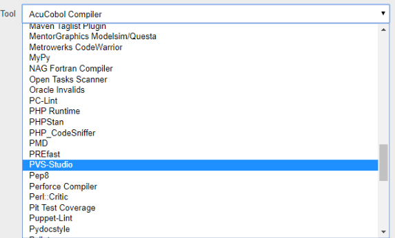 Configuration of the Warnings Next Generation plugin for integration with PVS-Studio