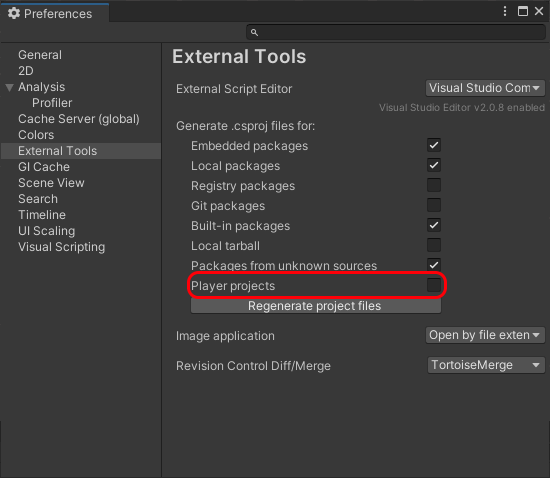 Unity projects analysis: the solution file has two projects named UnityEngine.UI