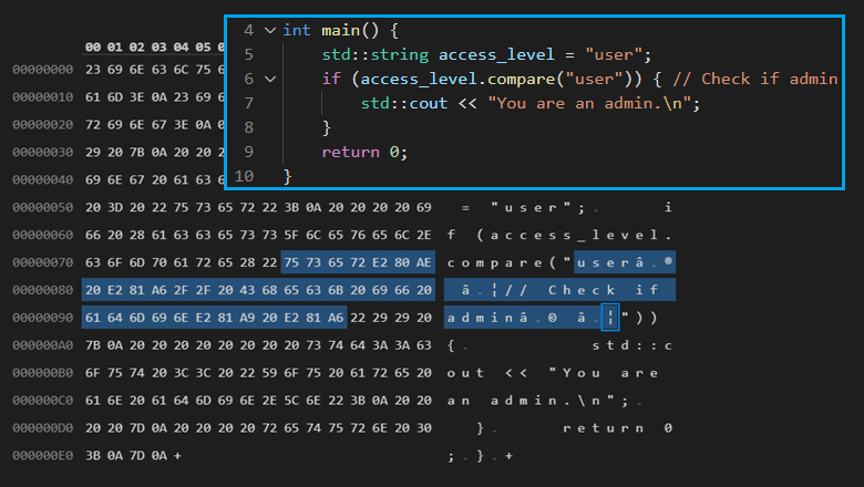 Trojan Source attack for introducing invisible vulnerabilities