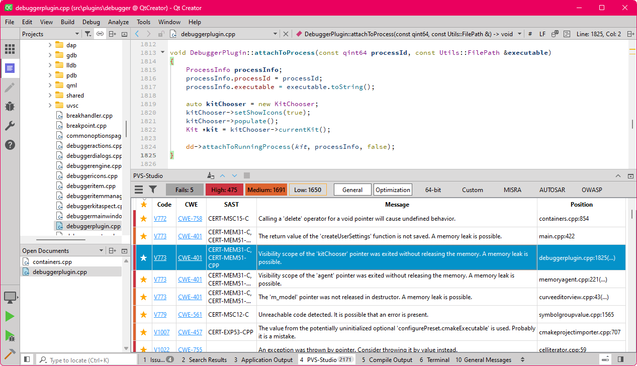Qt Creator* in search of Qt Creator bugs