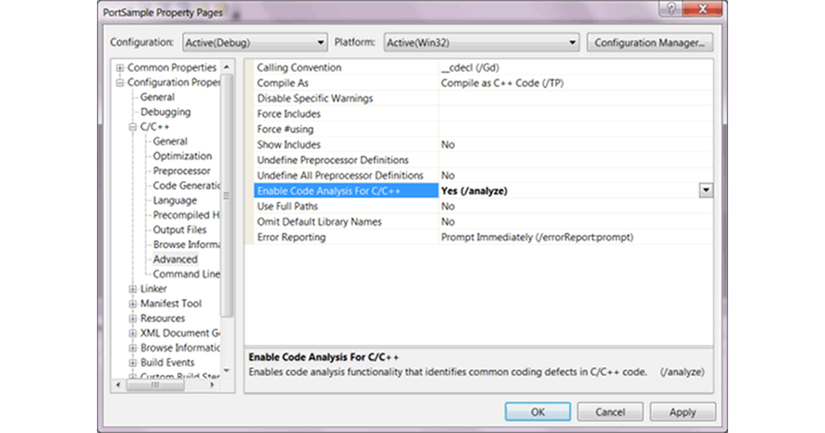 Visual Studio Team System, /analyze and D9040