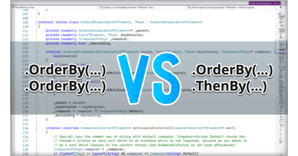 Sorting in C#: OrderBy.OrderBy or OrderBy.ThenBy? What′s more effective ...