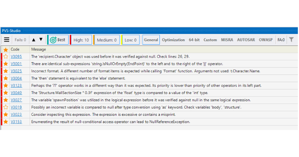 Handling the diagnostic messages list in Visual Studio